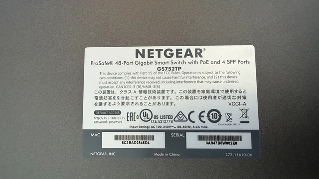 NETGEAR GS752TP 48-PORT Gigabit PoE Smart Managed Pro Switch with 4 SFP ...