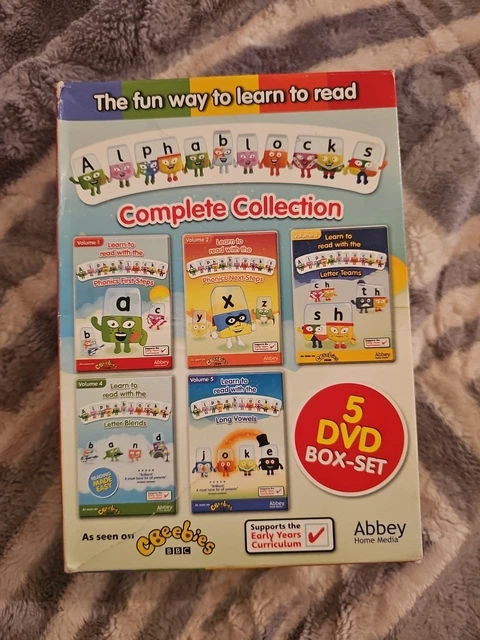 ALPHABLOCKS COMPLETE COLLECTION DVD Box Set - Vol 1-5 CBeebies Phonics ...