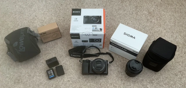 SONY A6000 24.3MP Digital Camera with 16-50mm OSS Lens + Sigma 60mm F2 ...