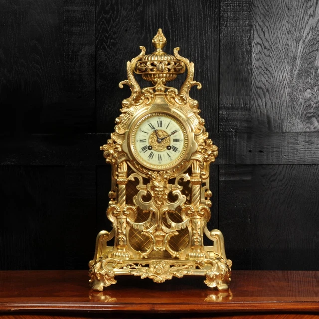 LARGE GILT BRONZE Antique French Baroque Clock by Louis Japy £2,250.00 ...