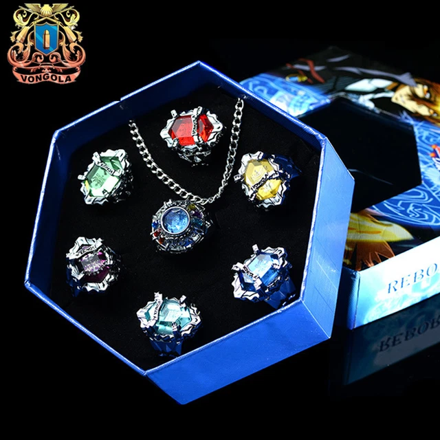 ANIME KATEKYO HITMAN Reborn Metall Fingerringe Cosplay 7 Stck./Box ...