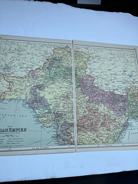 1930: MAP OF The Indian Empire Northern Section PA #66/67 Print ...