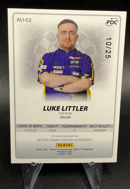 PANINI PDC WORLD Championship 2026 # Luke Littler # AU-02 # Auto ...