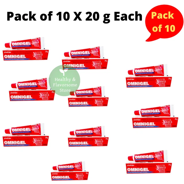 10X CIPLA OMNI Gel 20 g tube pour soulager la douleur (paquet de 10 X ...
