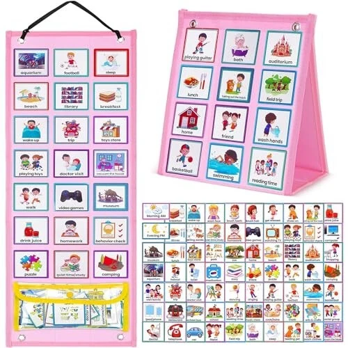 VISUAL TIMETABLE FOR Kids - 96 Pcs Daily Routine Chart for Speech and ...