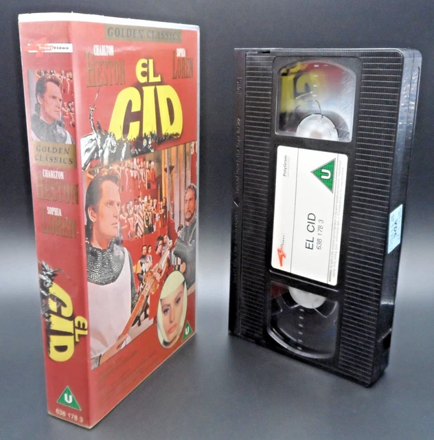 EL CID VHS Video Tape Cassette UK PAL Charlton Heston Sophia Loren £2. ...