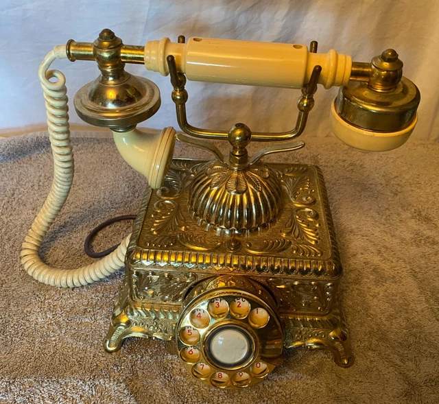 RADIO SHACK, RETRO Vintage style Brass Rotary Telephone £21.48 ...