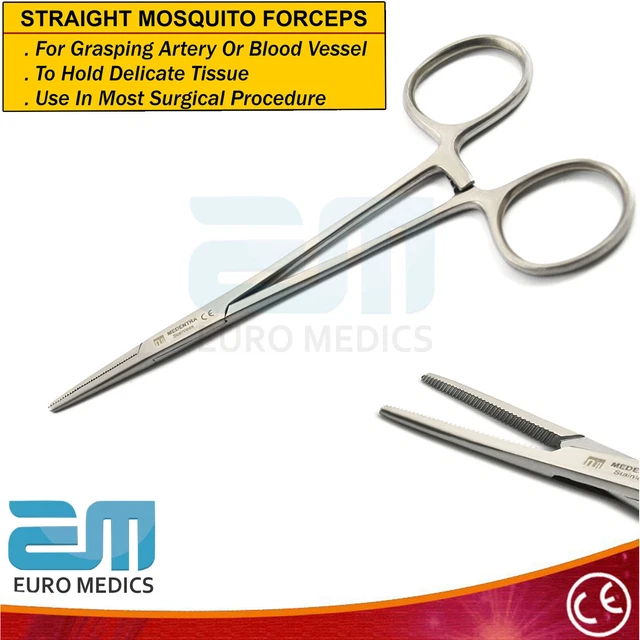 MOSQUITO FORCEPS HEMOSTAT Haemostatic Clamp Tweezers Artery Surgical ...