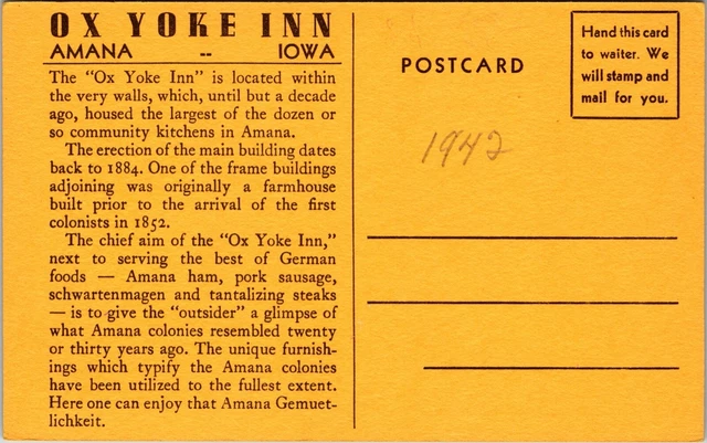 POSTCARD CARICATURE MAP Ox Yoke Inn and Amana, Iowa~132391 £6.26 ...