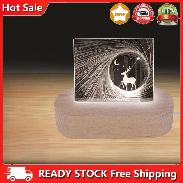 OVAL DISPLAY PEDESTAL - LED Lights Display Base with USB (White Light ...