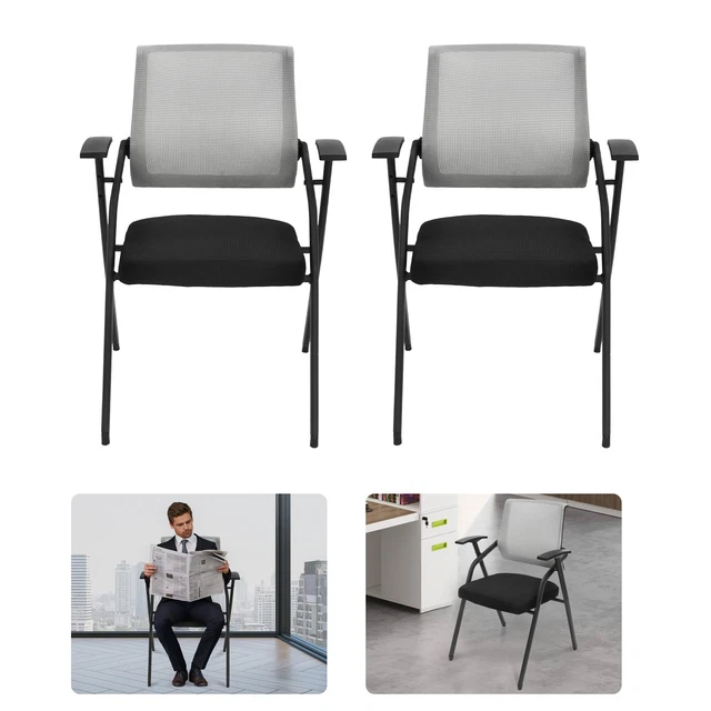 FOLDABLE OFFICE RECEPTION Guest Chair without Casters For Conference ...