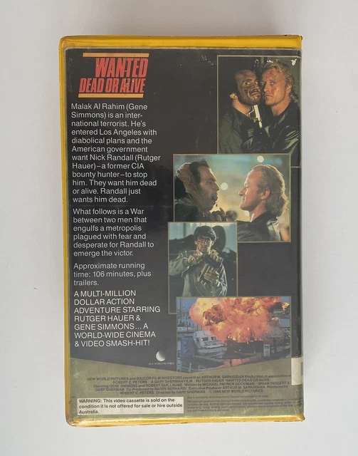 WANTED DEAD OR Alive [VHS] Roadshow Video Big Box Clamshell Ex-Rental Tape 1986 $35.00 - PicClick AU