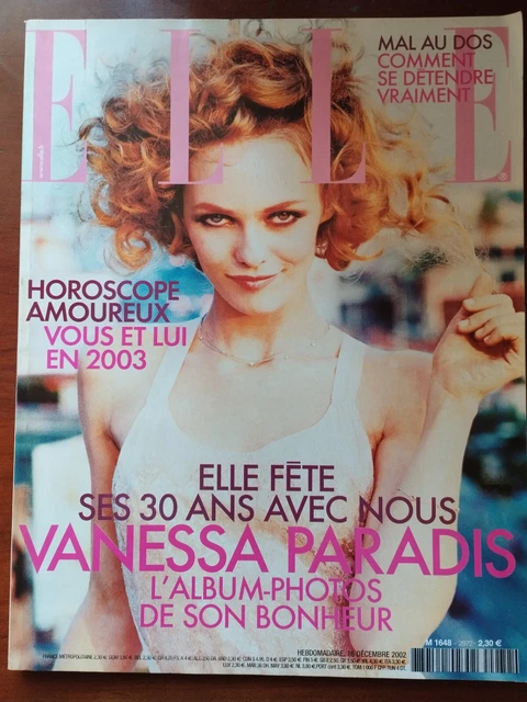 ELLE MAGAZINE N° 2972 du 16/12/2002; Vanessa Paradis l'album photos de ...