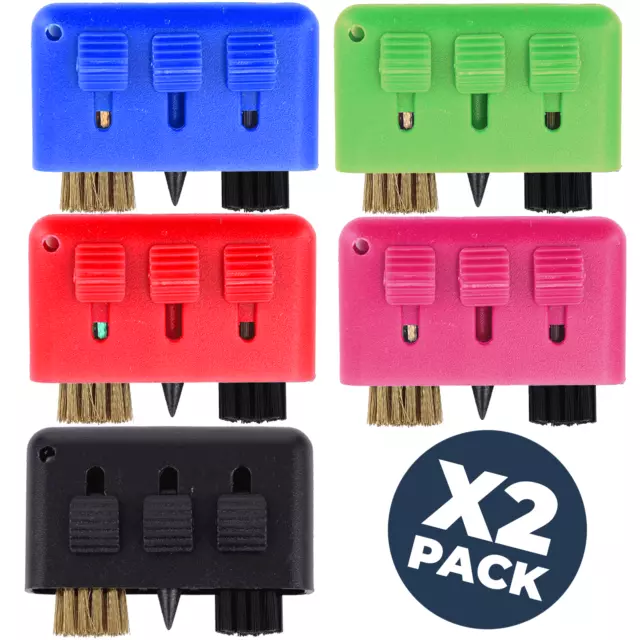 GROOVE CLEAN - 3 In 1 Golf Club Cleaner - Brass & Nylon Brush +Spike ...