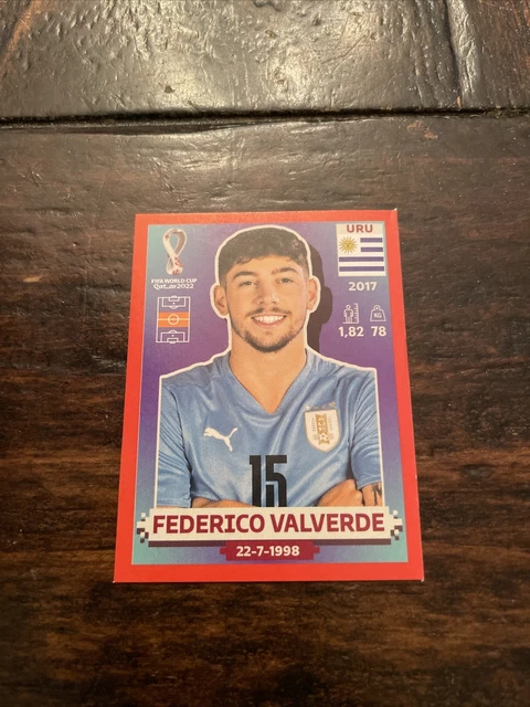 PANINI 2022 FIFA World Cup Federico Valverde Sticker Red Parallel URU ...
