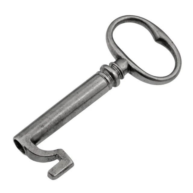 GEORGIAN / VICTORIAN SWAN NECK Antique Key with BOBBIN SHAFT 2" - ref ...