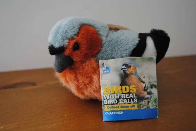 NEW RSPB CHAFFINCH soft toy with realistic bird call sound 6" BNWT Wild ...