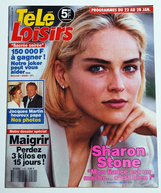 MAGAZINE TÉLÉ LOISIRS n° 412, Sharon STONE, HELENE et les GARCONS. EUR ...