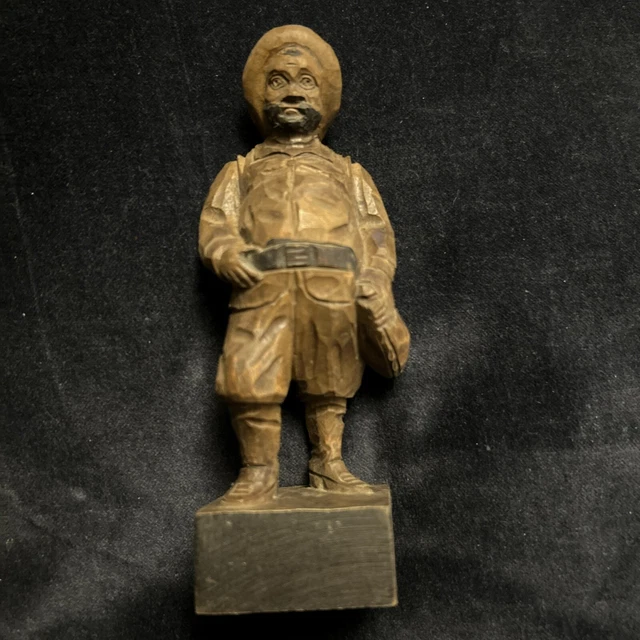 VINTAGE OURO ARTESANIA Carved Wooden Figure Portly Gentleman Spain #701 ...