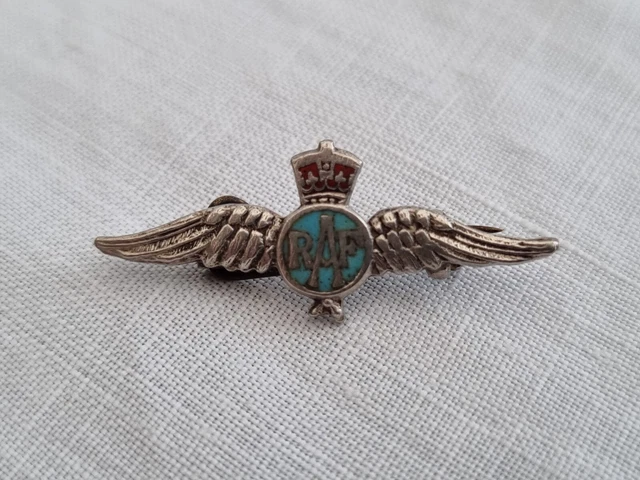 WW2 TINY RAF Silver & Enamel Sweetheart Brooch badge plus RAFA pin and ...