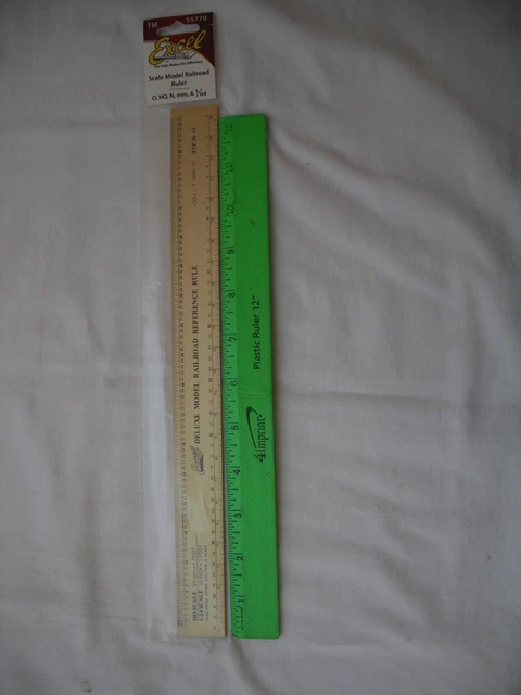 EXCEL 55778 DELUXE Model Railroad Ruler,Layout Rule,S O Gauge N mm 1/64 ...