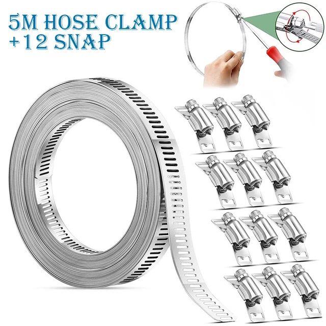 HOSE CLAMP 5M Stainless Steel Large Adjustable Jubilee Clips with ...