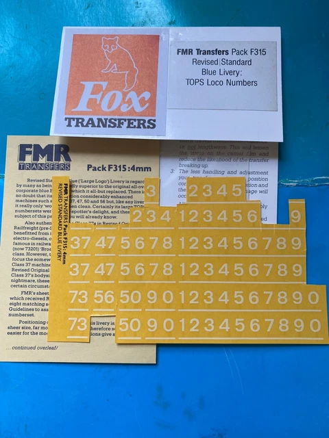 NEW FOX FMR Transfers F315 BR Revised Standard Blue (Large Logo) Livery ...