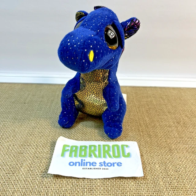 TY BEANIE BOOS Plush "SAFFIRE" Sapphire Blue Dragon Retired Stuffed ...