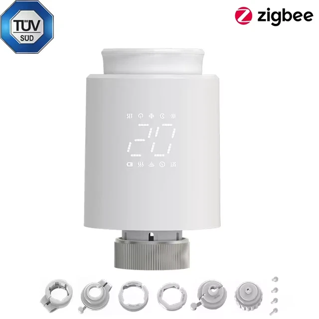 SMART THERMOSTAT TRV Radiator Valve Zigbee/WiFi Tuya Actuator Head ...