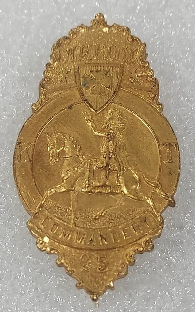 KNIGHTS TEMPLAR AKRON Commandery #25 Akron Ohio KT Badge Medal $14.09 ...