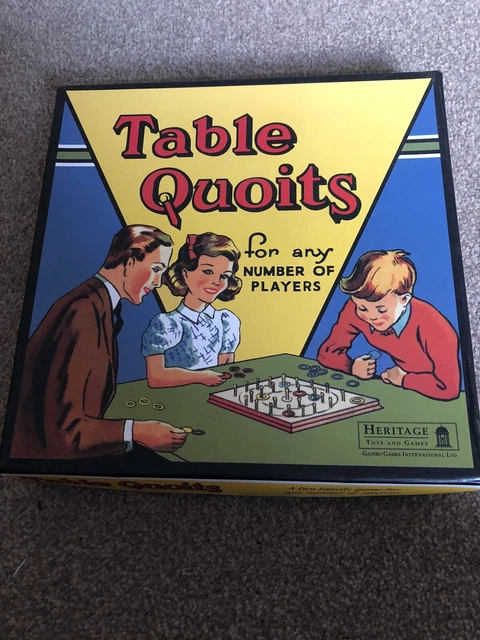 TABLE QUOITS WOODEN FAMILY BOARD GAME. TRADITIONAL 1930's RETRO VINTAGE ...