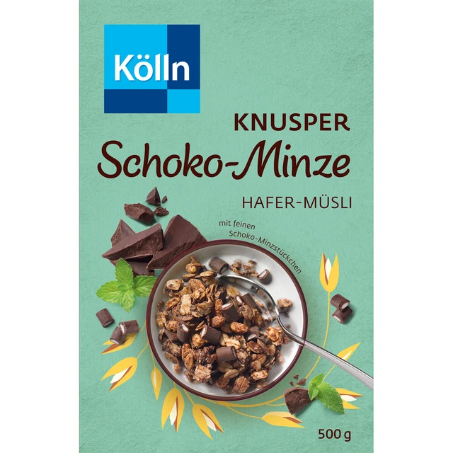 KÖLLN KNUSPER SCHOKO Minze Hafer Müsli mit Schoko Minzstücken 500g EUR ...