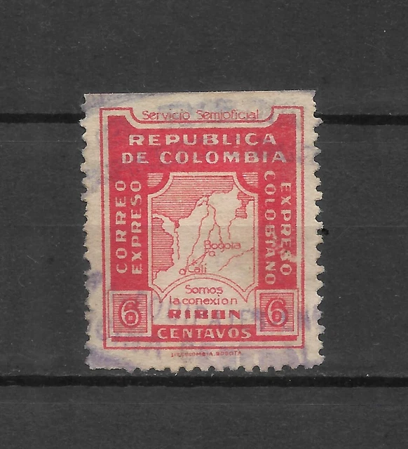 (LOT348) COLOMBIA PRIVATE carrier postage stamps. Expreso Colombiano ...