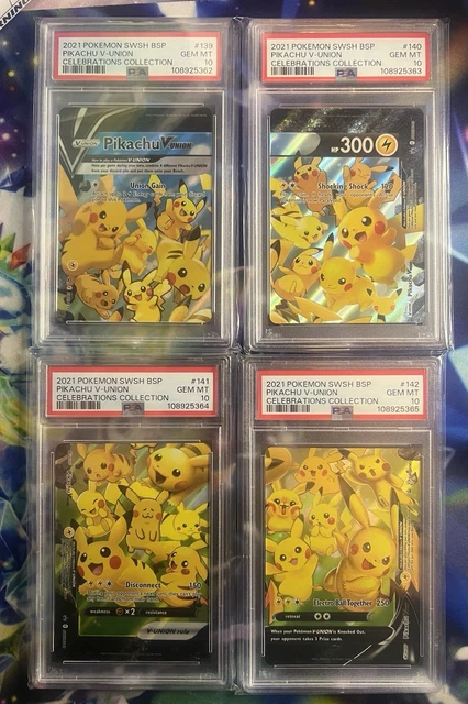 PIKACHU V-UNION POKEMON Celebrations Set Psa 10 English Sequential ...