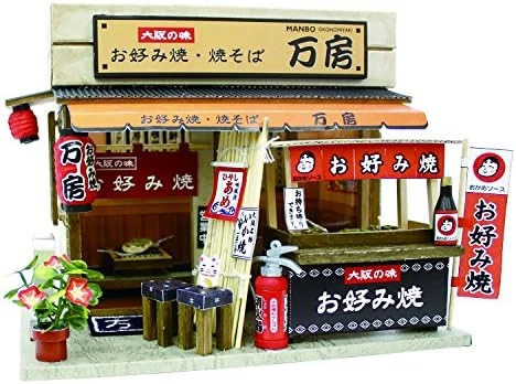 BILLY HANDMADE DOLLHOUSE Model Kit Manbo Okonomiyaki Yakisoba Shop ...