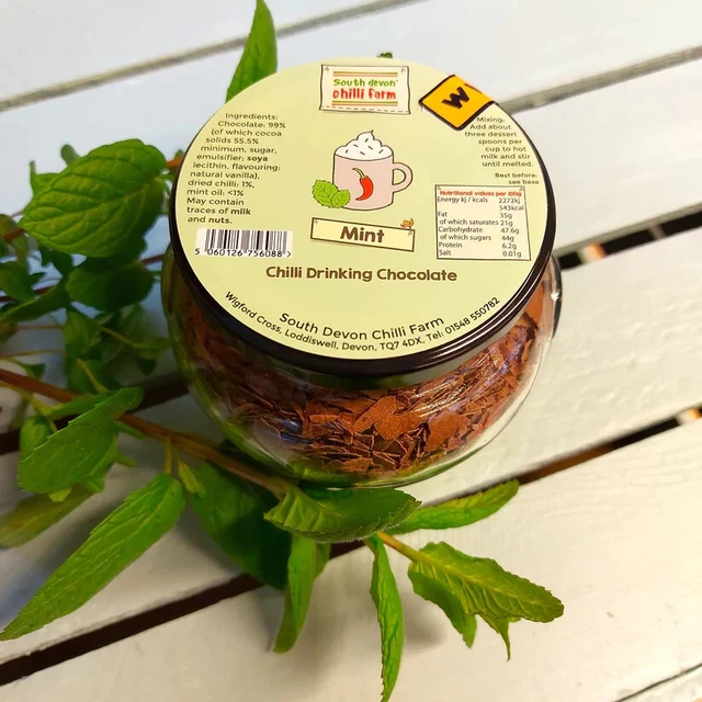 SOUTH DEVON CHILLI Farm 'Mint' Chilli Drinking Chocolate in a Jar 200g ...