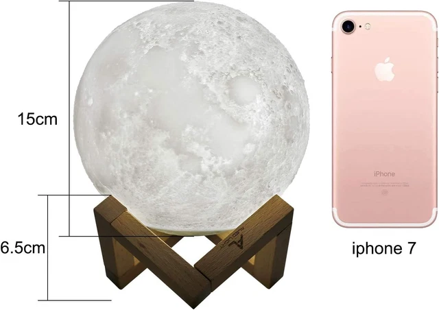 5.9 INCH LED Moon Night Light 15cm 3D Moon Lamp Dimmable Touch&Tap ...