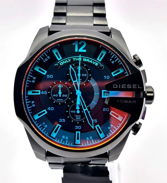NEW GENUINE DIESEL Mens Watch Stainless Steel Dz4318 Chief Mega Black ...