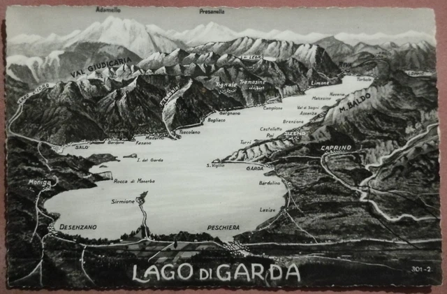 LAGO DI GARDA - Mappa Map Cartina Carta Fp EUR 1,00 - PicClick IT