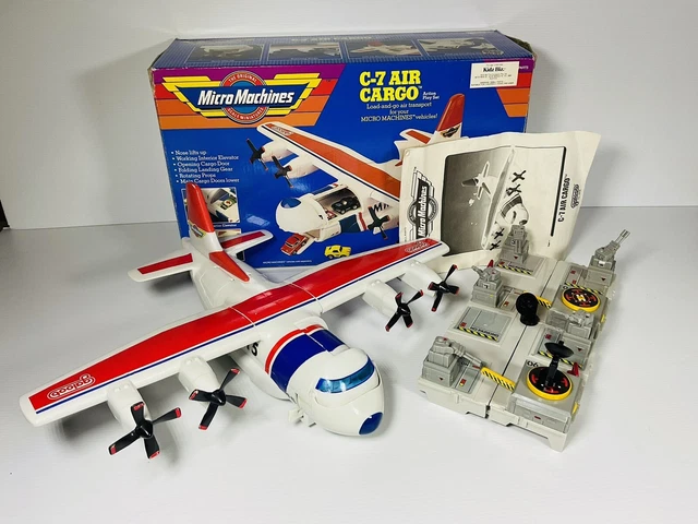 1987 MICRO MACHINES C-7 Cargo Plane & Battle Military Zone Toy playset ...