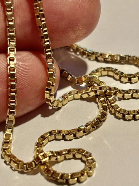 HIGH QUALITY NEVER Used 9ct gold Box chain In Mint Condition , 40cm , 5 ...