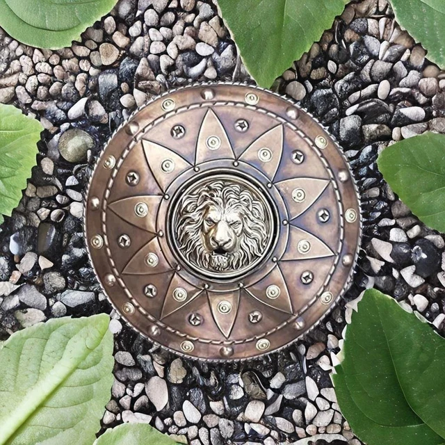 BOUCLIER ROND LION blind médiéval blindage de chevalier 24 pouces décor ...