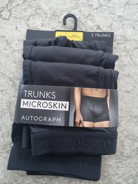 M&S MICROSKIN AUTOGRAFO bauli neri lisci. CONFEZIONE DA 3. Taglia l 36 ...