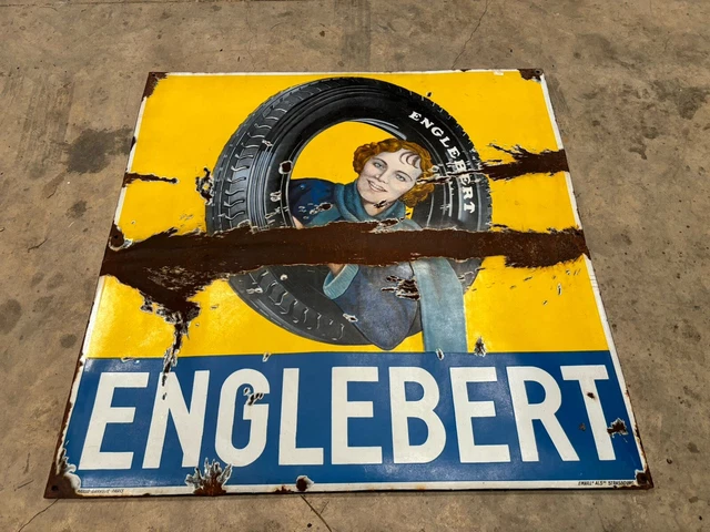 PLAQUE ÉMAILLÉE RARE Ancienne Englebert Enamel Sign Emailschild EUR 3.800,00 - PicClick FR