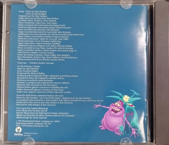 DISNEY'S HERCULES SOUNDTRACK Cd $34.60 - PicClick AU