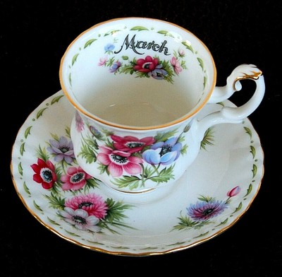 ROYAL ALBERT FLOWER of the Month Flowers Of Month March Coffee Cup £41. ...