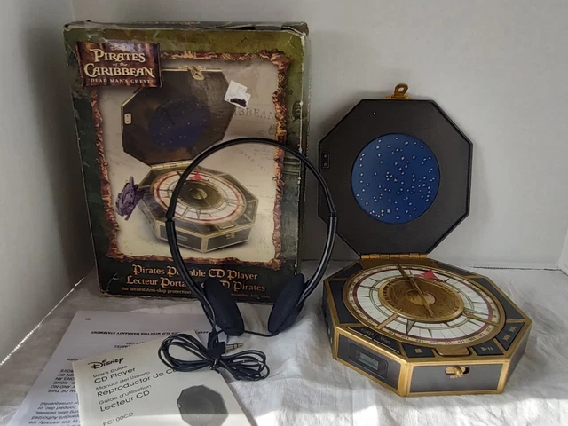 DISNEY PIRATES OF Caribbean Portable CD Player Compass Original Box $10 ...