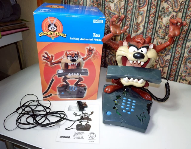 LOONEY TUNES TAZ TALKING ANIMATED PHONE Taz téléphone Warner Bros WB ...