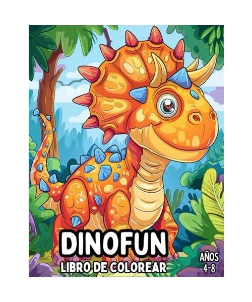 DINOFUN: LIBRO DE Colorear para Niños de 4 a 8 Años: Ilustraciones ...