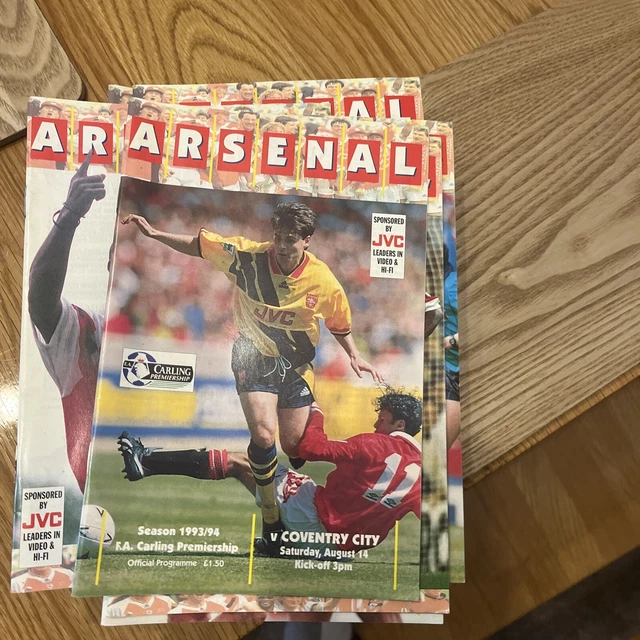 ARSENAL HOME PROGRAMMES 1993-1994 Bundle £10.00 - PicClick UK